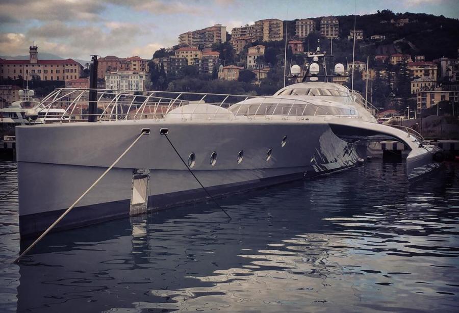 World's largest trimaran Galaxy Of Happiness spotted in Imperia, Italy ...