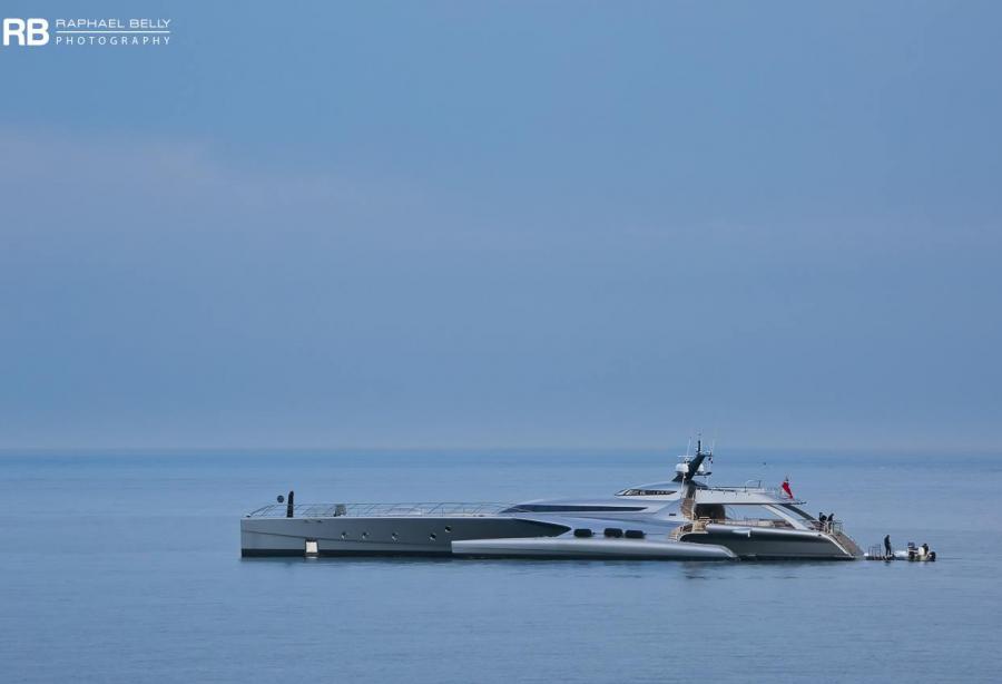 World's largest trimaran Galaxy Of Happiness spotted in Beaulieu-Sur ...