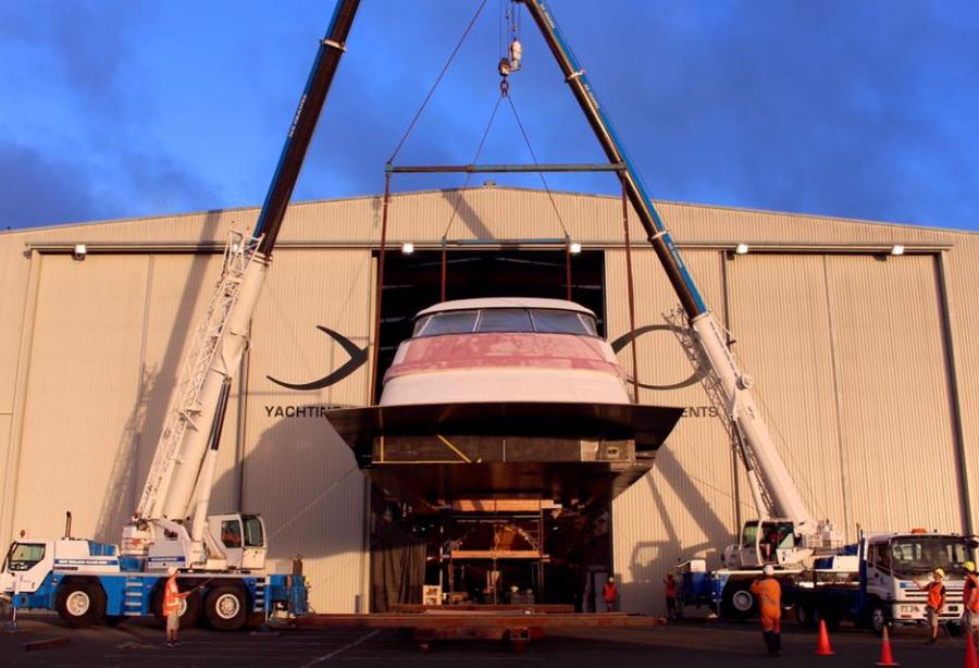 Yachting Developments Project 1015 hull and superstructure installed ...