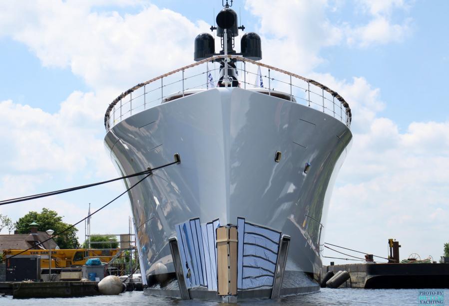 Feadship broadcasts the launch of 77m Project 818 - Yacht Harbour