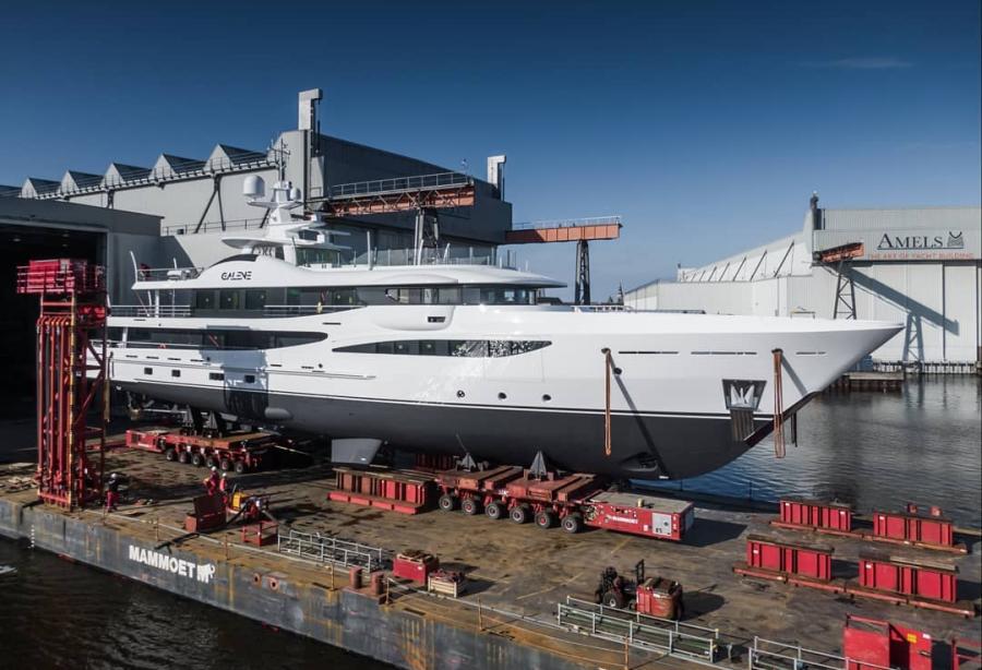 55m Galene: 25th hull in Amels Limited Edition 180 launched - Yacht Harbour