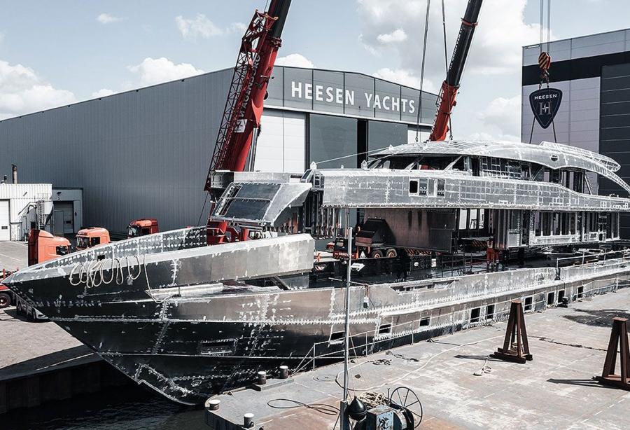 Heesen Joined Hull on 50m Project Jade - Yacht Harbour
