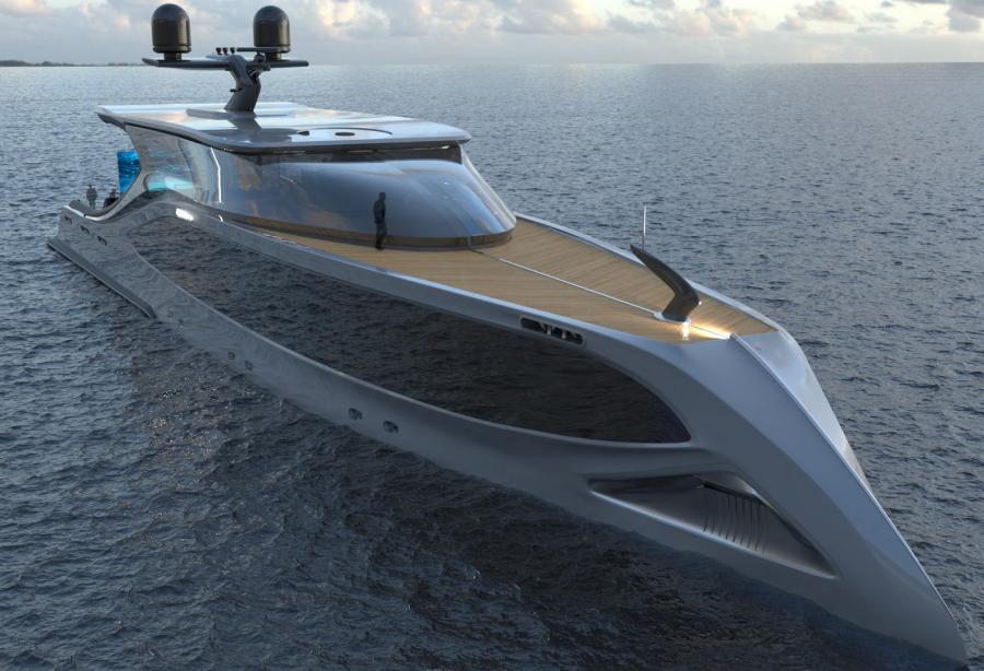 69m Concept Cantharus Revealed by Darin Osborne - Yacht Harbour