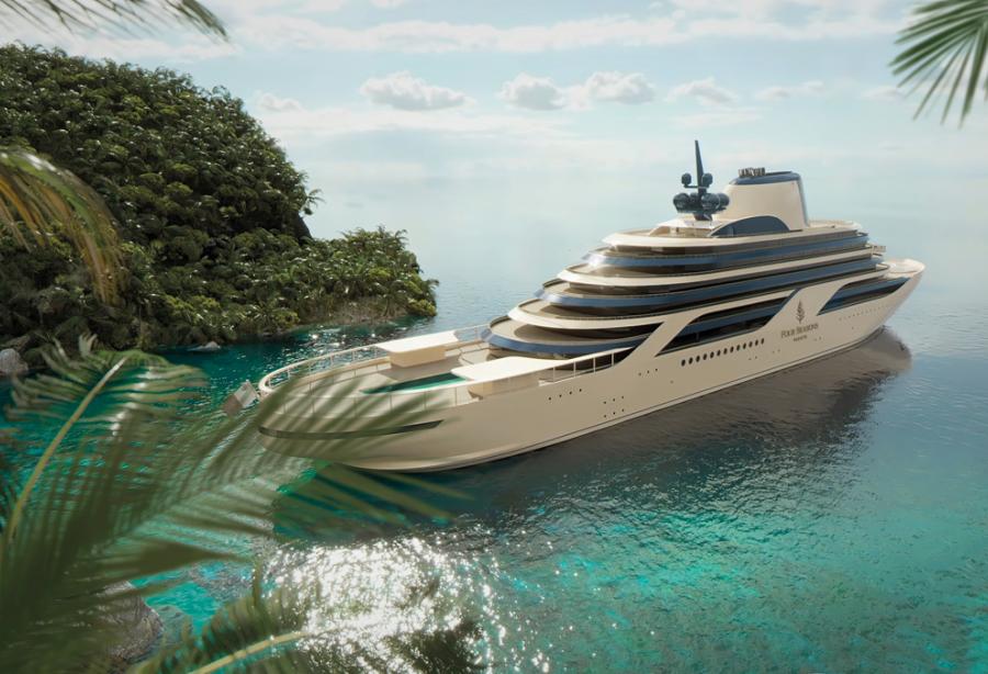 Exteriors for 207m Luxury Yacht Liner for Four Seasons revealed by ...