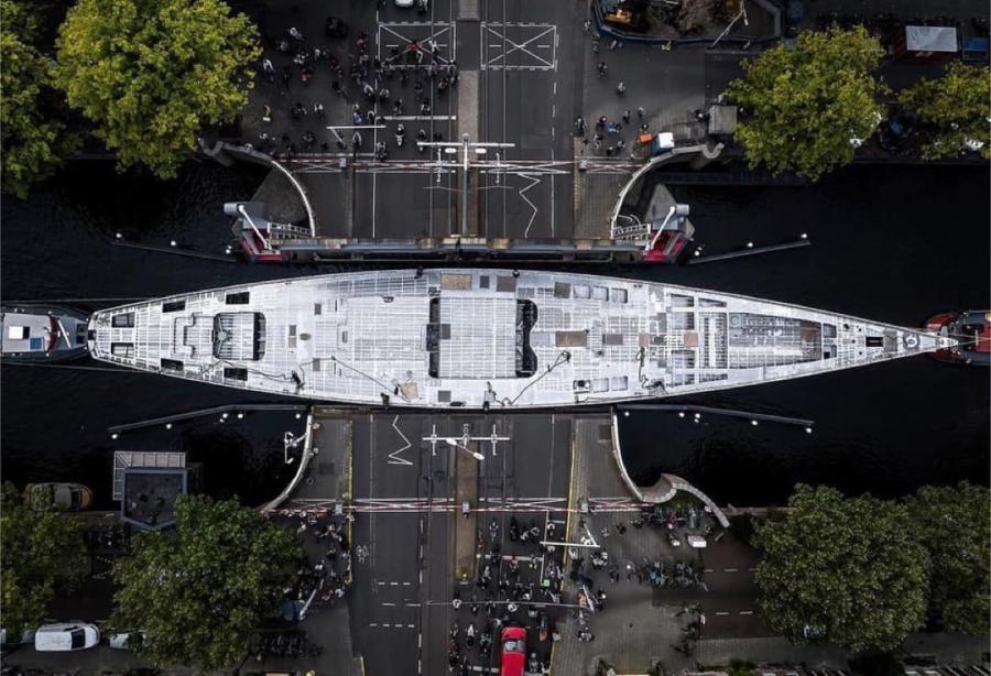 Vitters Zero Fossil Fuel Sailing Yacht Moved for Outfitting - Yacht Harbour