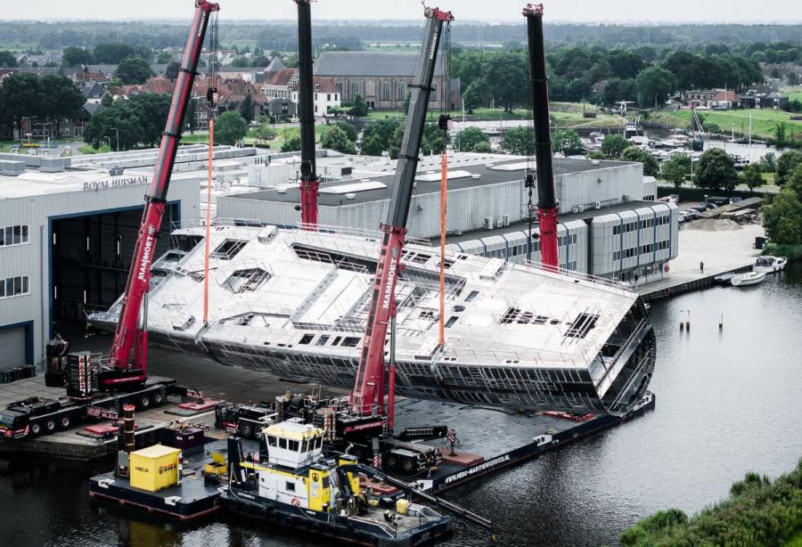 Royal Huisman Marks Milestone with Hull Turning of World's Largest Sloop, Project 410 - Yacht ...