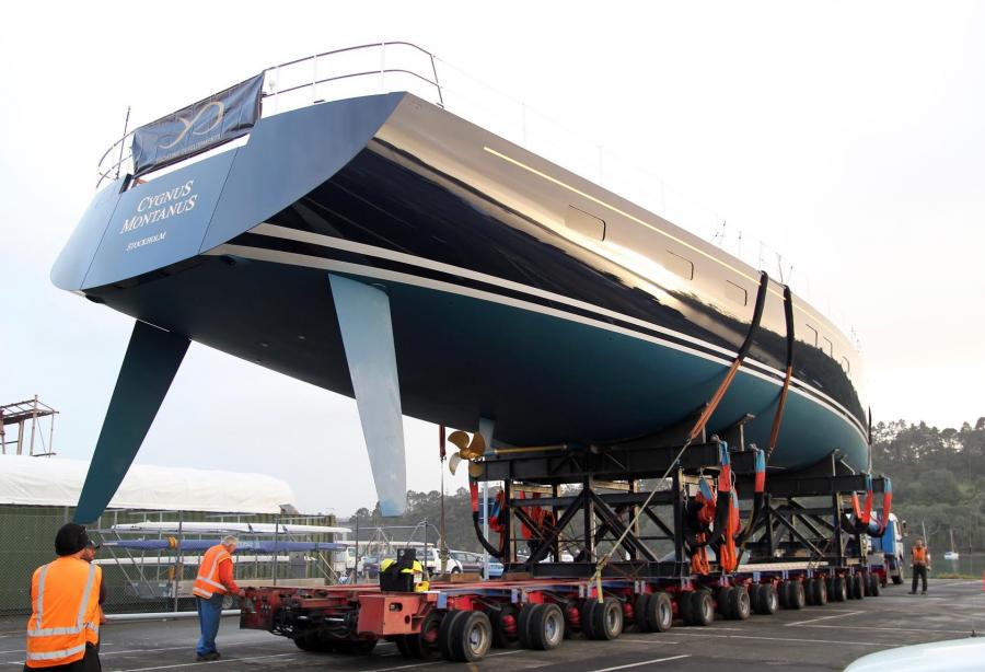 33.83m sailing yacht Cygnus Montanus hits the water in New Zealand ...